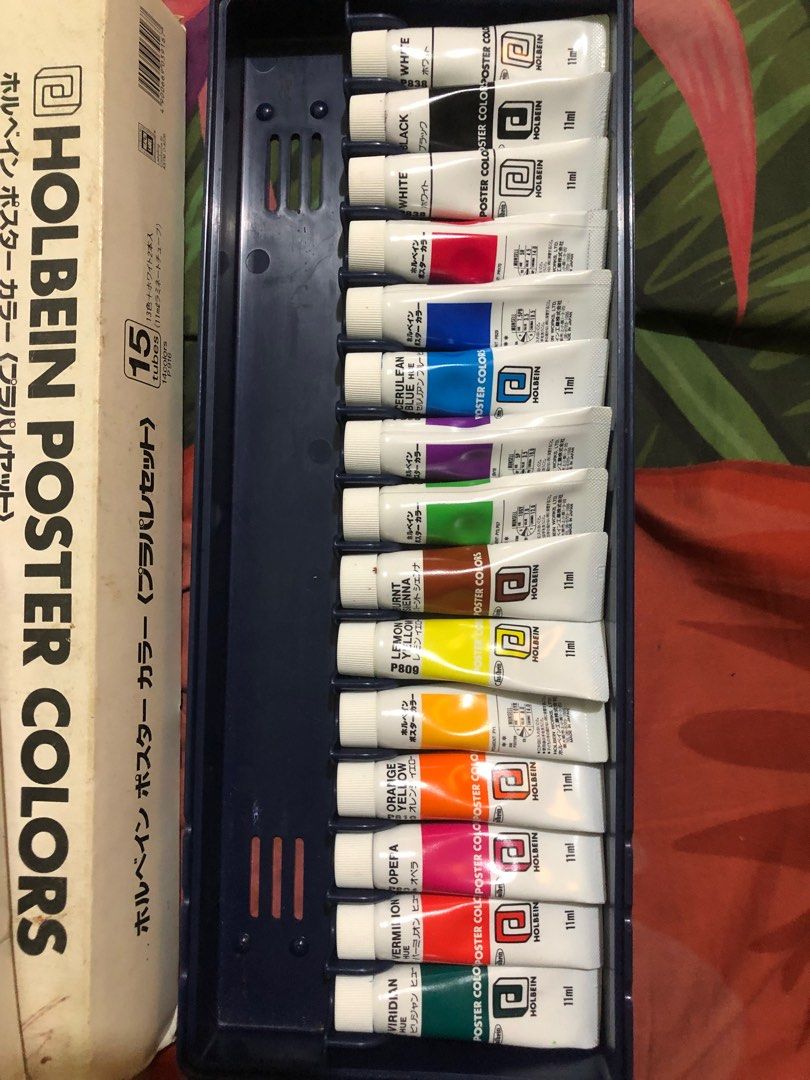 Holbien poster color 12 and 15 color box sets, Hobbies & Toys ...