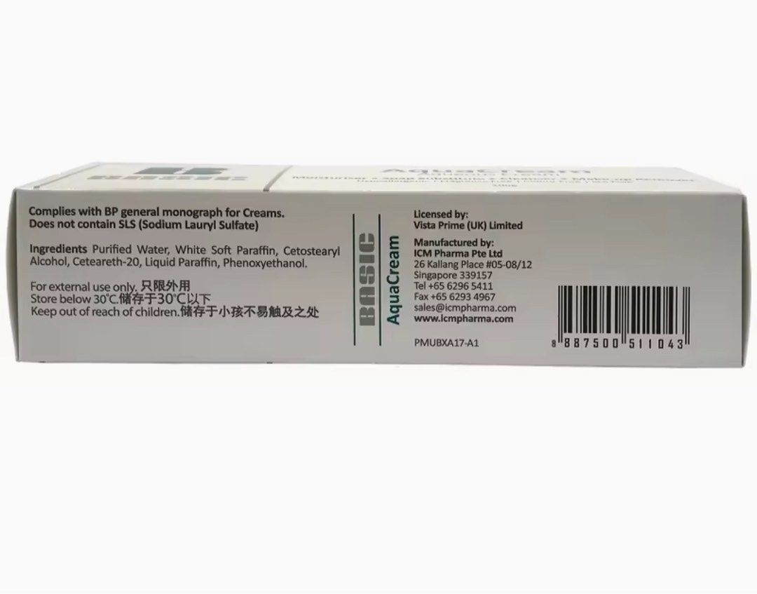 ICM Pharma Basic Aqua Cream Aqueous Cream 100g, Health & Nutrition ...
