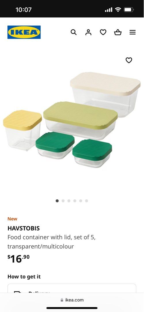 IKEA Food container with lid, set of 5,, Furniture & Home Living ...