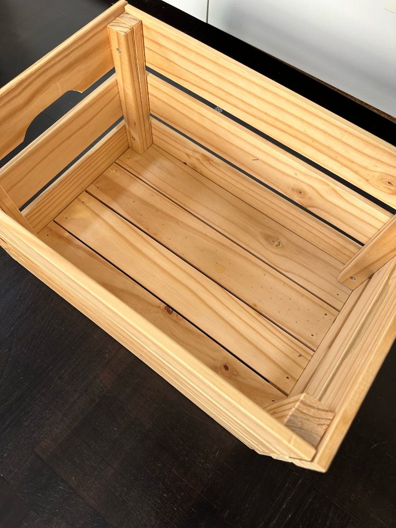 IKEA Knagglig Wooden Crate, Furniture & Home Living, Home Improvement ...