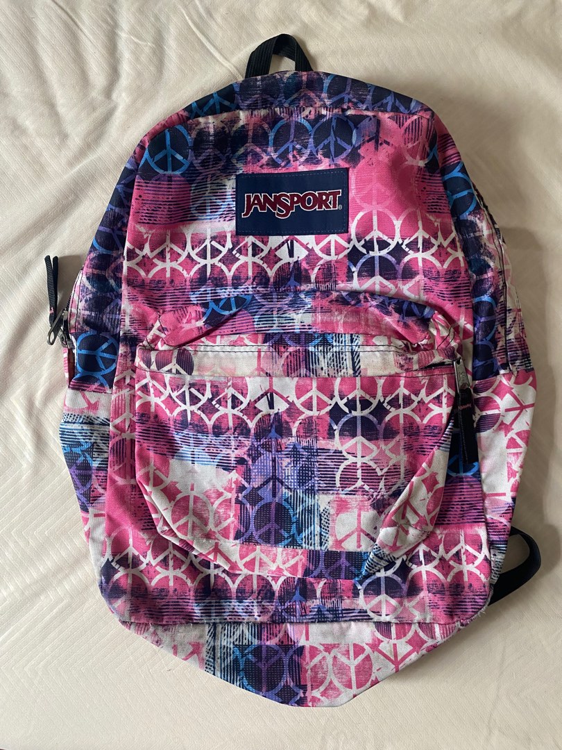 Jansport backpack (peace design), Women's Fashion, Bags & Wallets ...