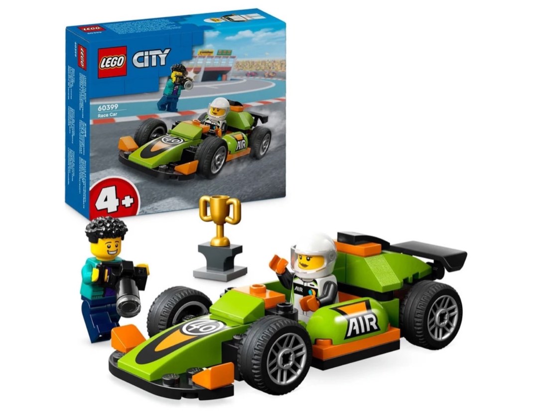 LEGO City 60399 Green Race Car Building Set Toys (56 Pieces), Hobbies ...