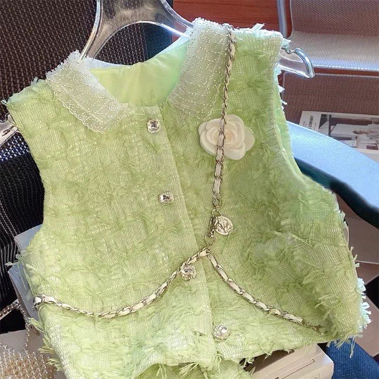 Light Green Tweed Terno Top and Skirt, Women's Fashion, Dresses & Sets ...