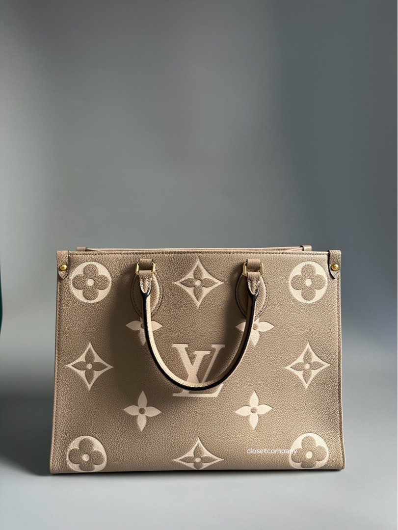Louis Vuitton OnTheGo (OTG) MM Empreinte Monogram Tourterelle Beige ...