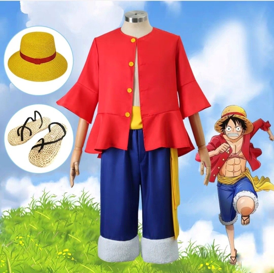 Luffy One-Piece Manga Anime Cosplay Cartoon Costume, Men's Fashion ...