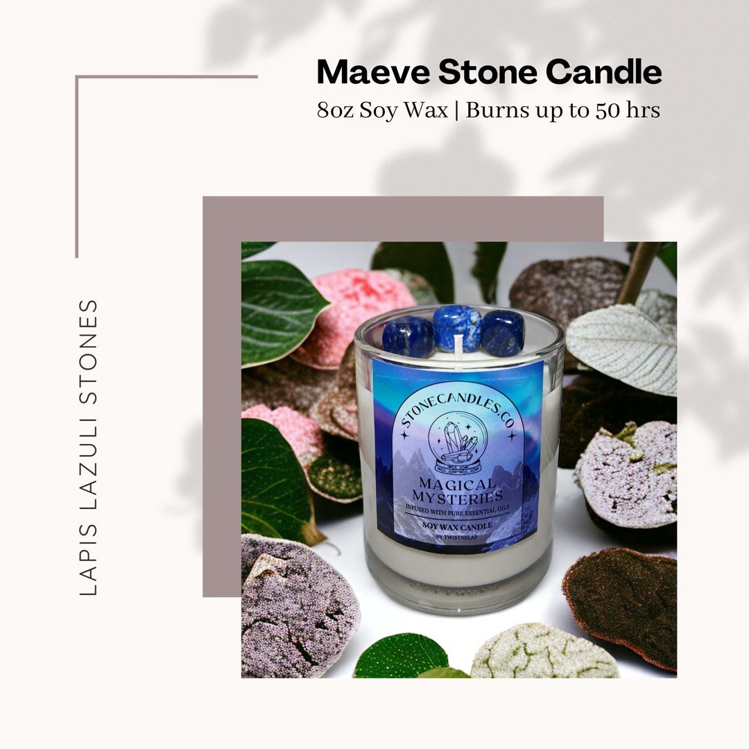 Maeve Candle Jar (Lapis Lazuli), Furniture & Home Living, Home ...