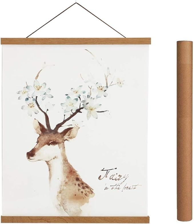 A1 Magnetic Poster Hanger Frame (Teak Wood, 33") - Use for A1 Size ...
