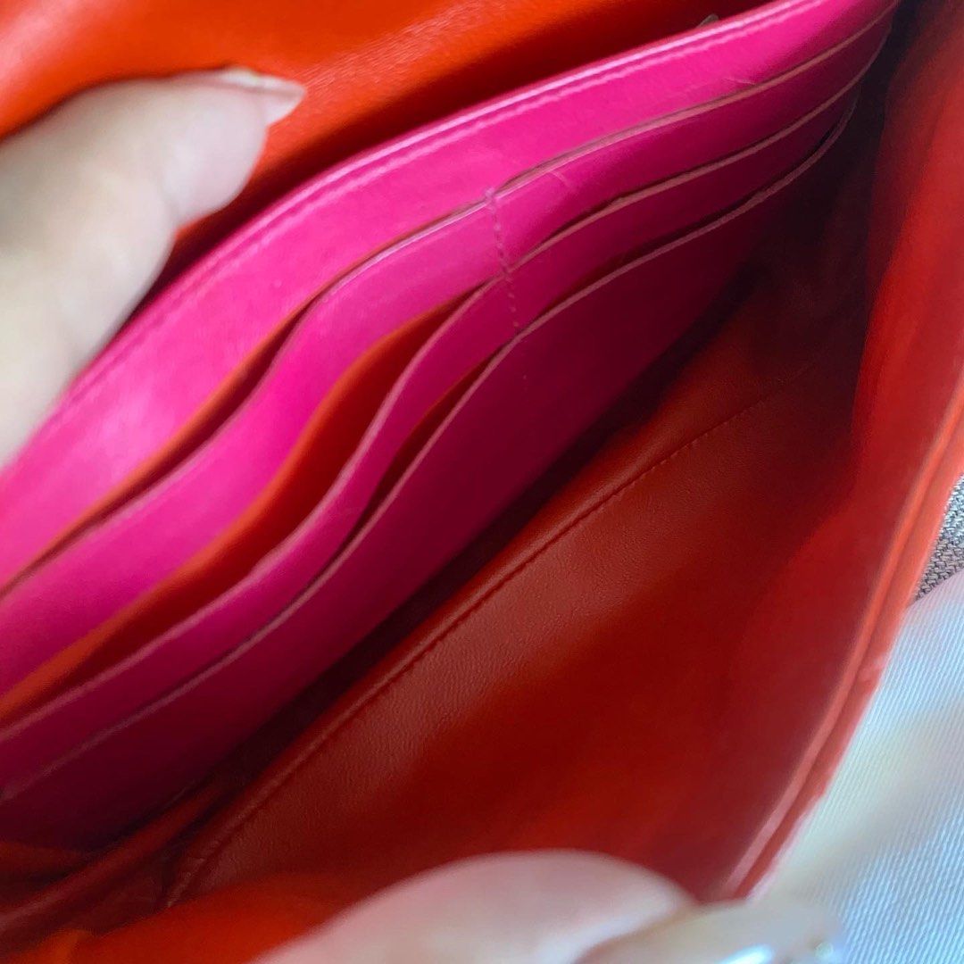 Miss Dior Orange Lambskin Cannage Promenade (with Entrupy Certificate ...