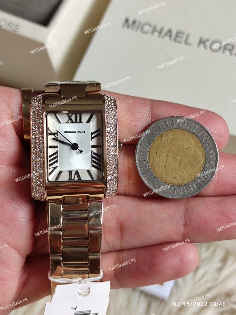 MK Emery White Dial Gold-tone Stainless Steel Ladies Watch MK3254 ...