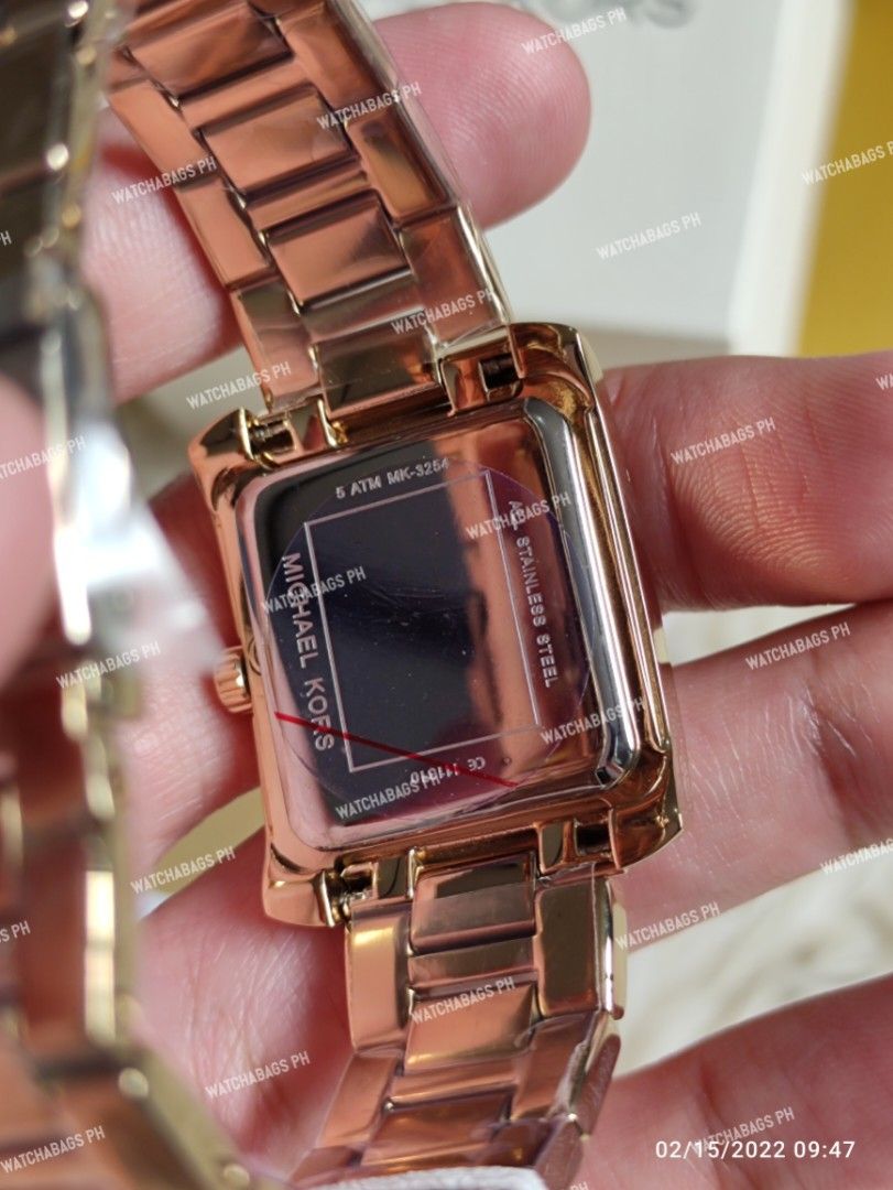 MK Emery White Dial Gold-tone Stainless Steel Ladies Watch MK3254 ...