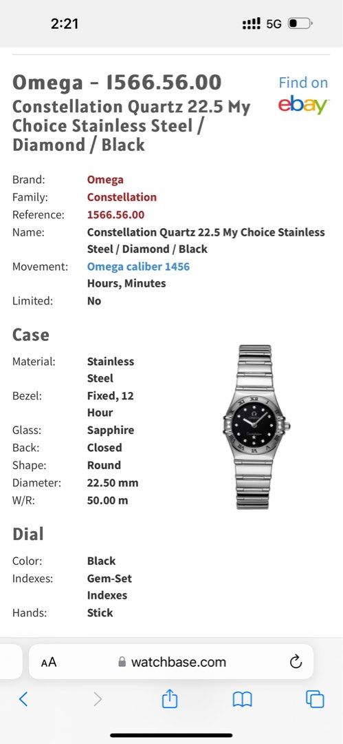 Omega Constellation Black Dial with Diamonds Ladies Watch, Luxury ...