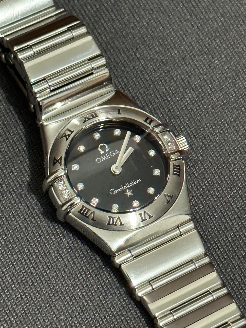 Omega Constellation Black Dial with Diamonds Ladies Watch, Luxury ...