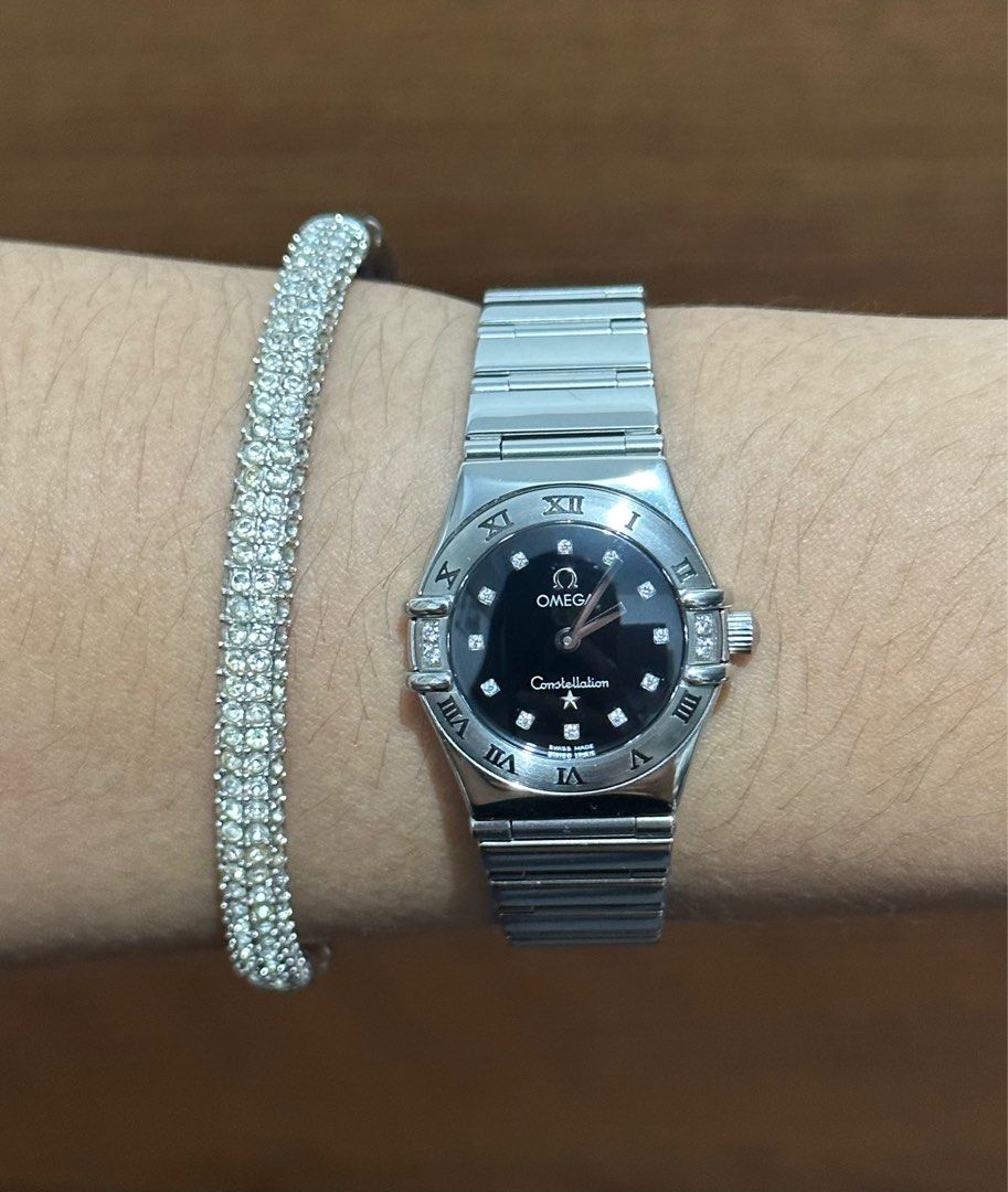 Omega Constellation Black Dial with Diamonds Ladies Watch, Luxury ...