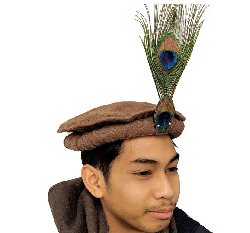 Pakol with Peacock Feather Pakul Made in Pakistan Afghanistan Swat ...