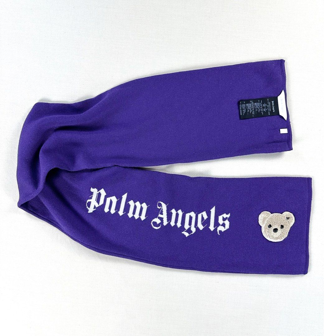 Palm Angels Bear Head Wool Scarfs With Palm Angel Spell out., Men's ...