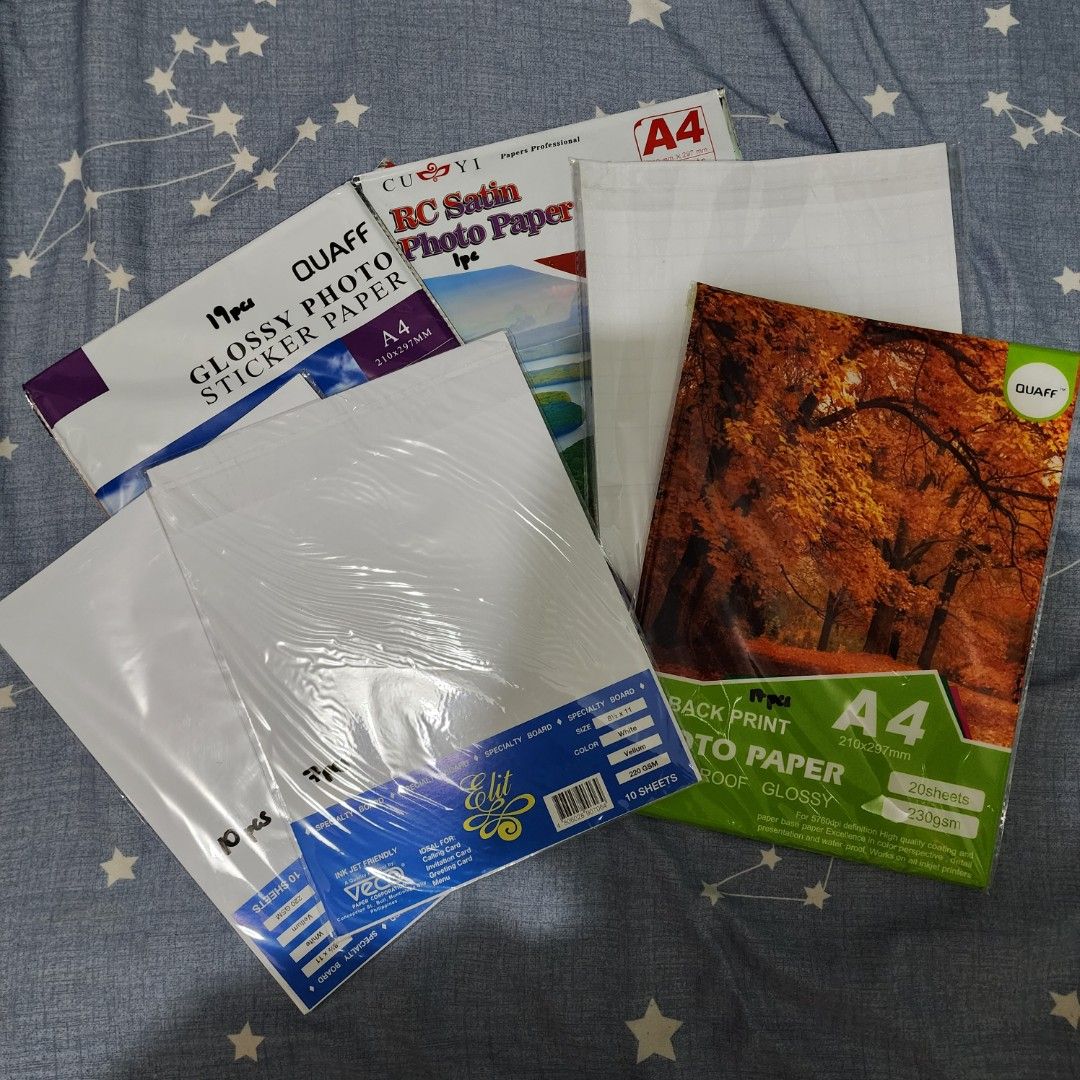 PAPER SETS Quaff Photo Sticker Paper Vellum Board Laminating Film ...