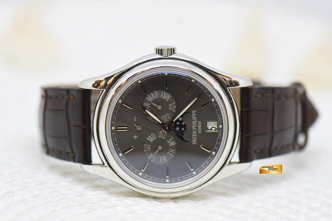 PATEK PHILIPPE ANNUAL CALENDAR 39mm MOON-PHASE w/ POWER RESERVE ...