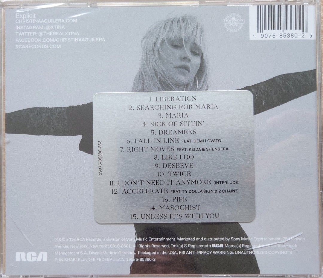 Pink - Greatest Hits So Far CD // Christina Aguilera - Liberation ...