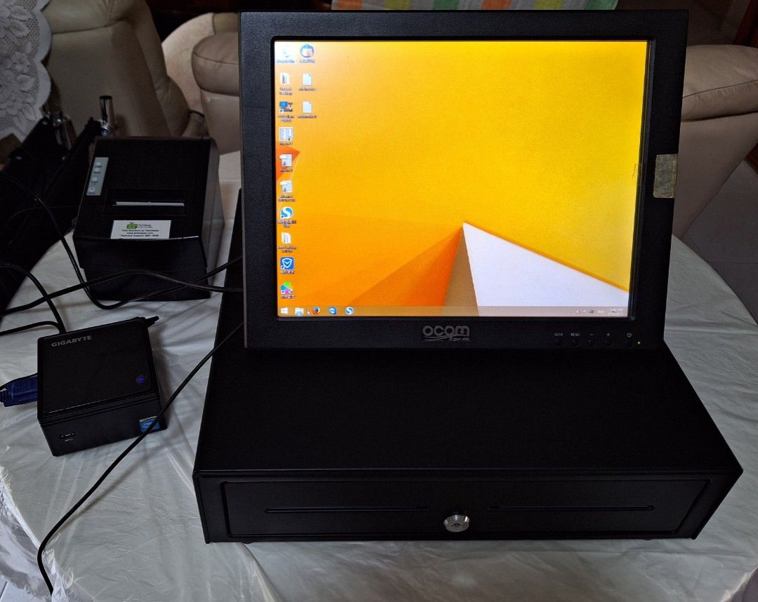 POS Cash Register - 15" Touch LED Monitor, Cash Drawer Box with Key ...