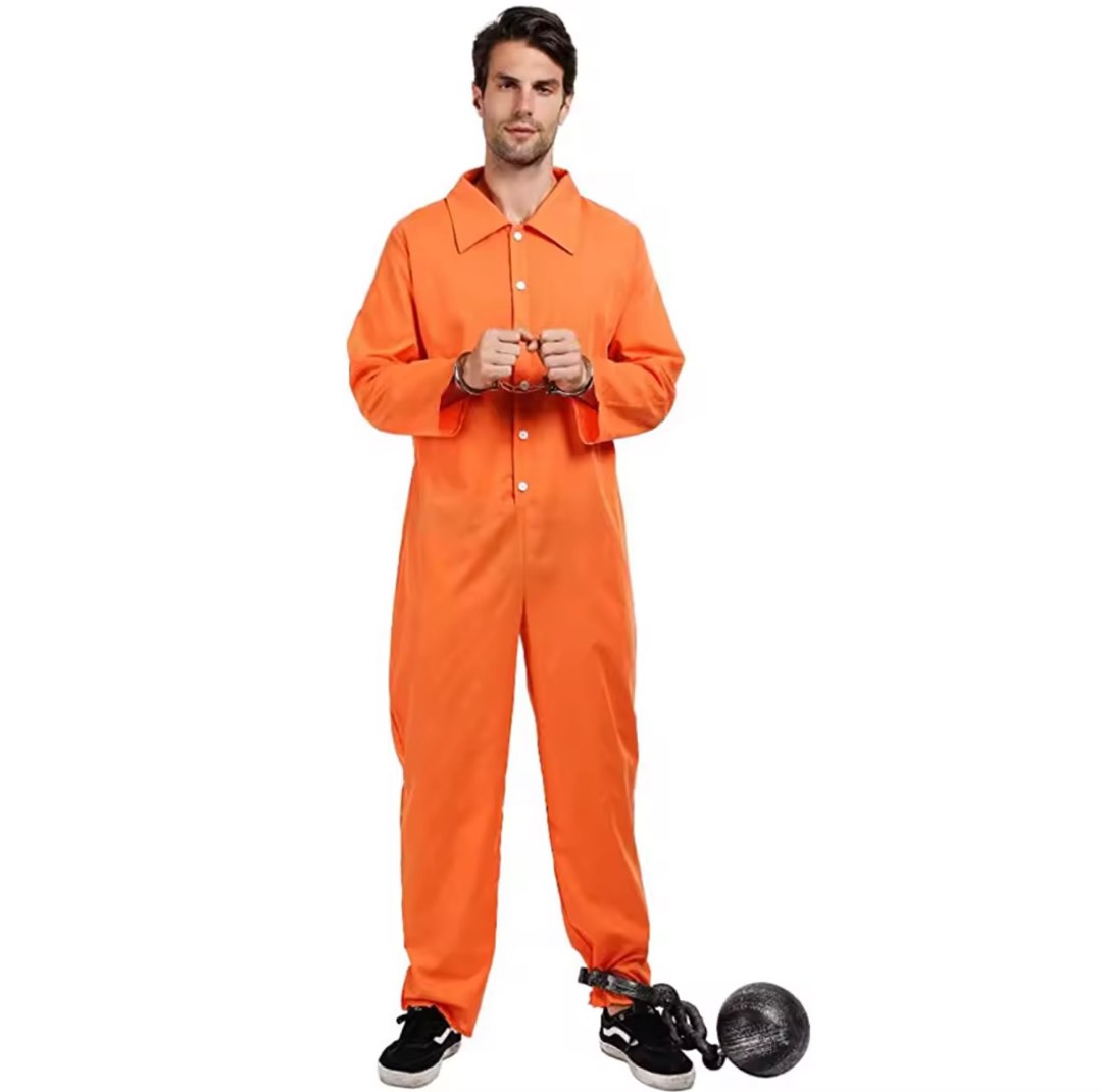 Prisoner Costume, Men's Fashion, Coats, Jackets and Outerwear on Carousell