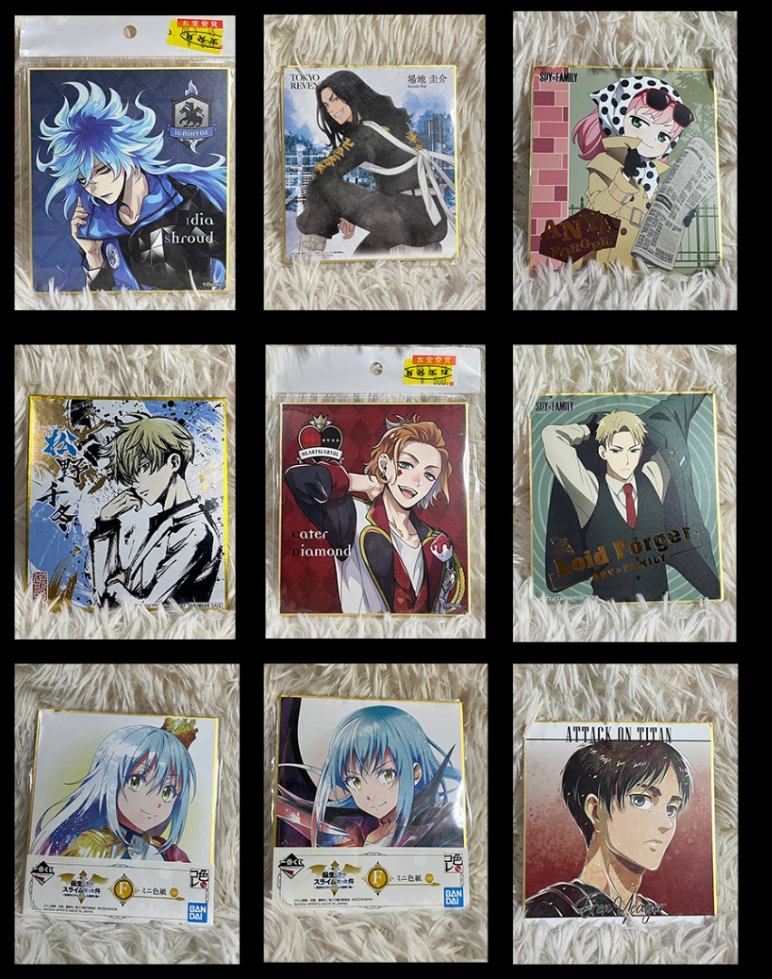 Random Anime Shikishi board - AOT, SpyXFam, Slime, TR, Twisted, Fate ...