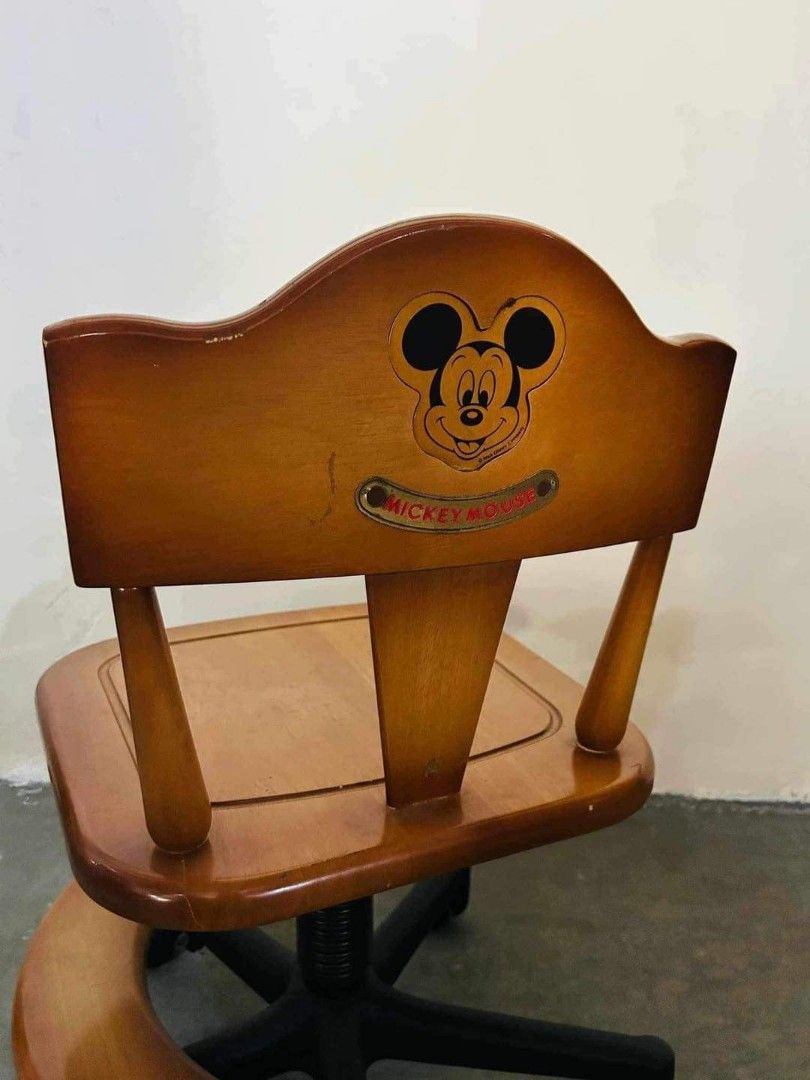 rare mickey mouse solid wood chair, Furniture & Home Living, Furniture ...