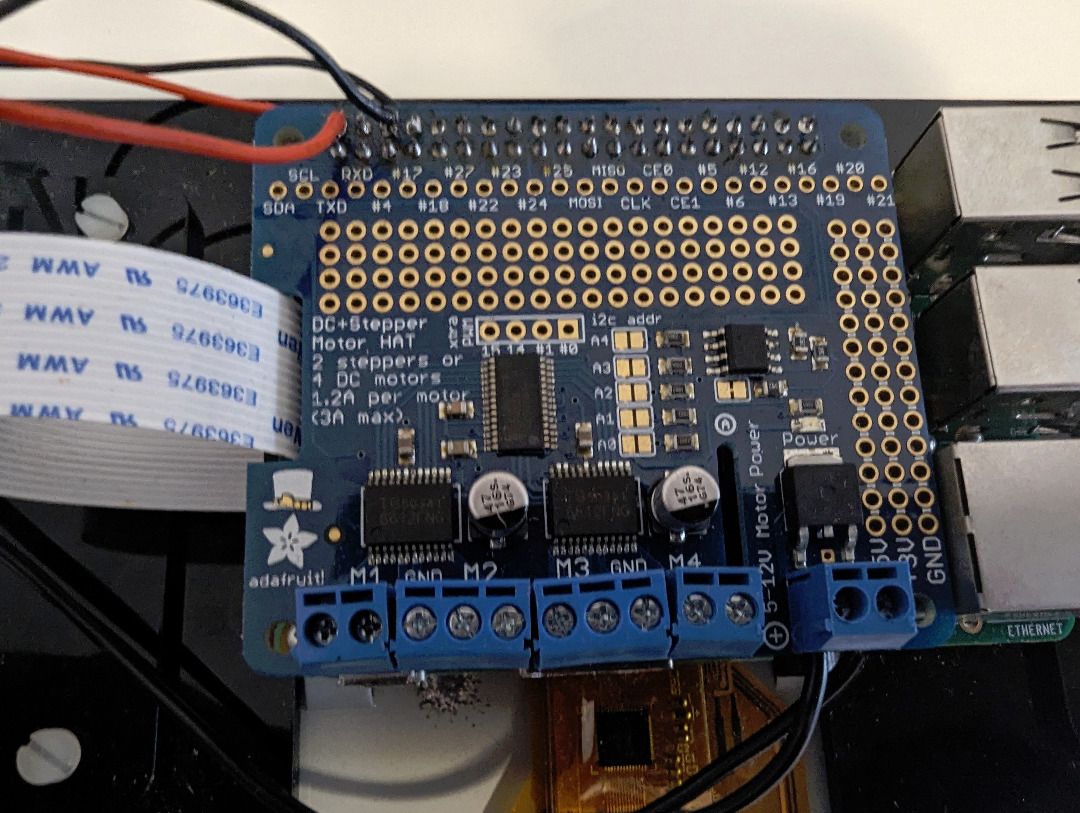 Raspberry Pi 7" Touchscreen + Pi Model 3 + Adafruit DC & Stepper Motor ...