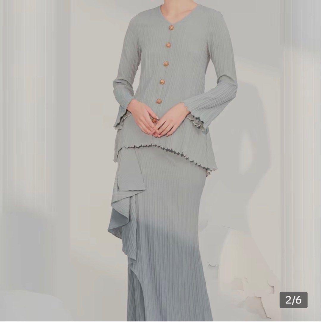 Rico rinaldi kurung modern in mint grey, Women's Fashion, Dresses ...