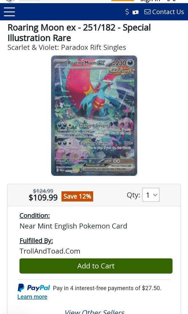 ROARING MOON PARADOX RIFT CHASE CARD, Hobbies & Toys, Memorabilia ...