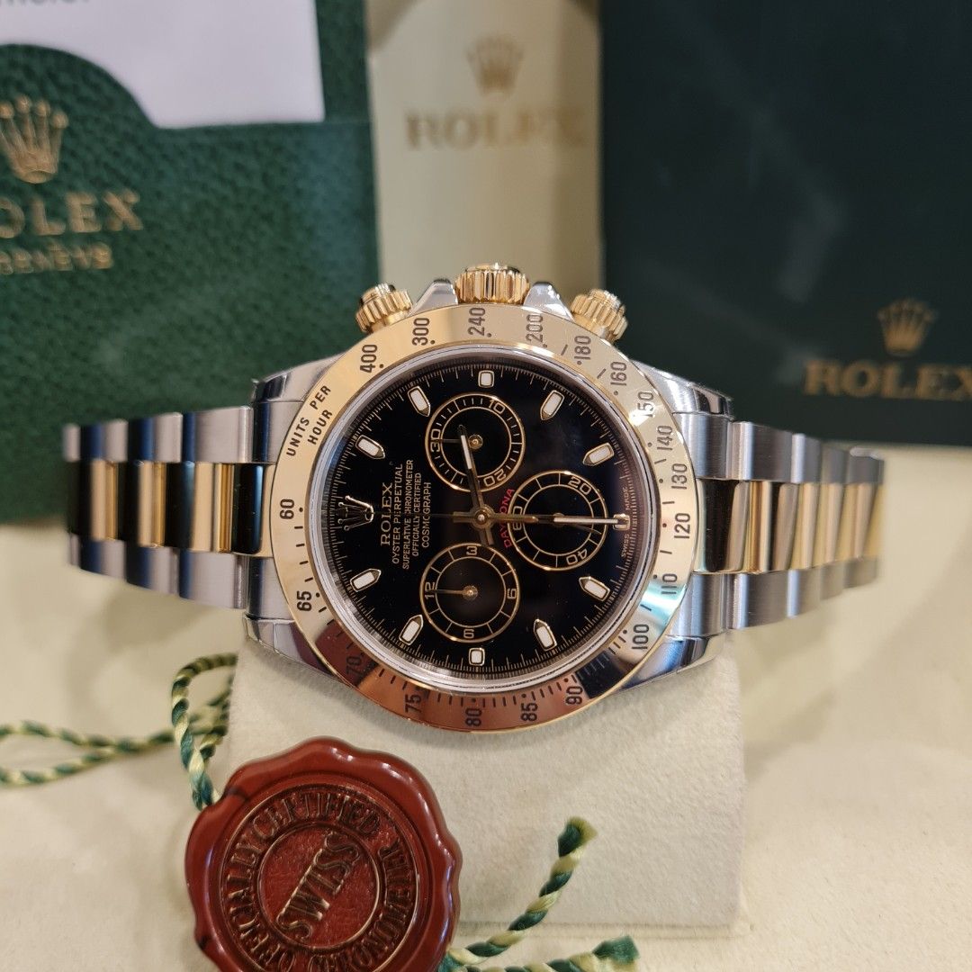 Rolex Daytona black Full Set, Luxury, Watches on Carousell