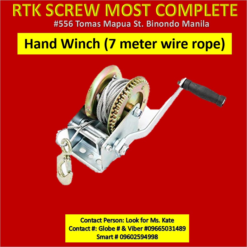 RTK Hand Winch (7 meter wire rope), Commercial & Industrial ...