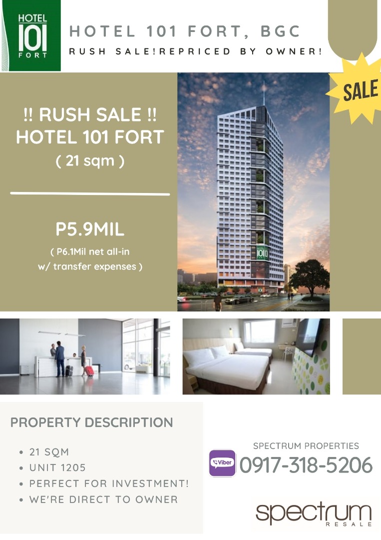 Rush Sale!! HOTEL 101 FORT BGC, Property, For Sale, Apartments & Condos ...