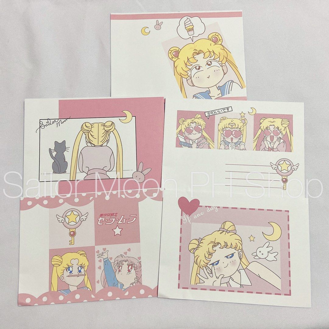 Sailor Moon Letter Set Envelope Stationery, Hobbies & Toys, Stationary ...