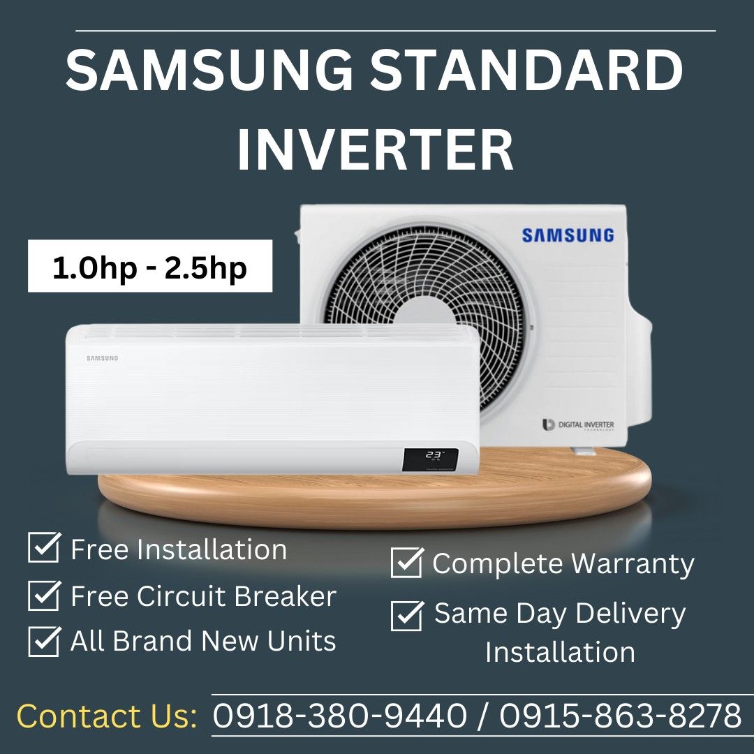 Samsung Standard Inverter Split Type Aircon, TV & Home Appliances, Air ...