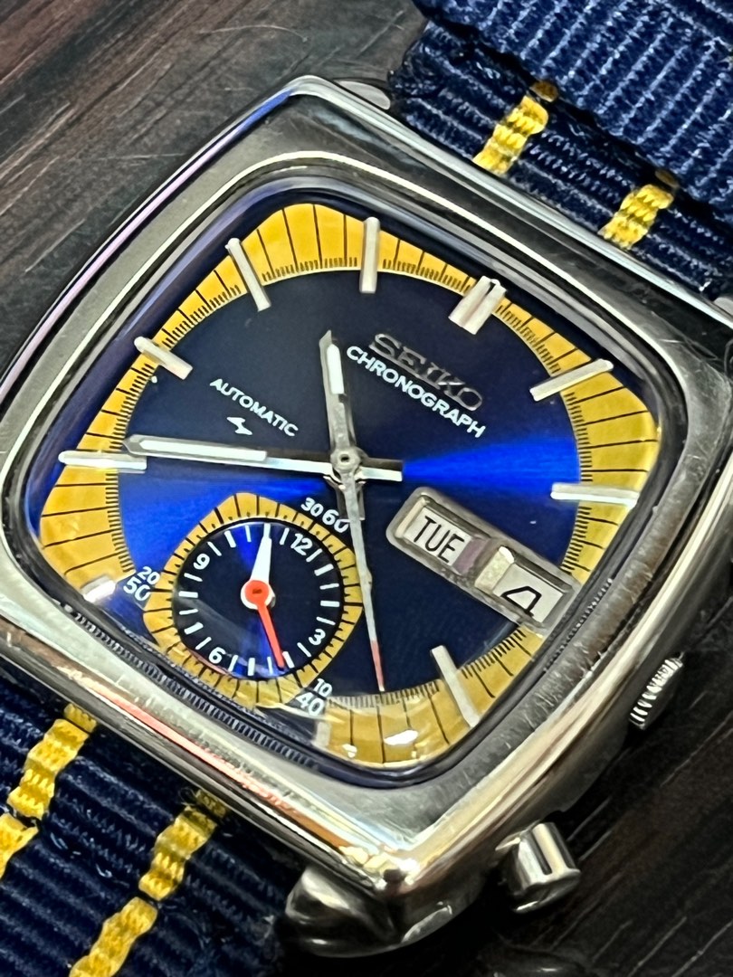 Seiko 7018-5000 Monaco Flyback Racing Vintage Chronograph, Men's ...