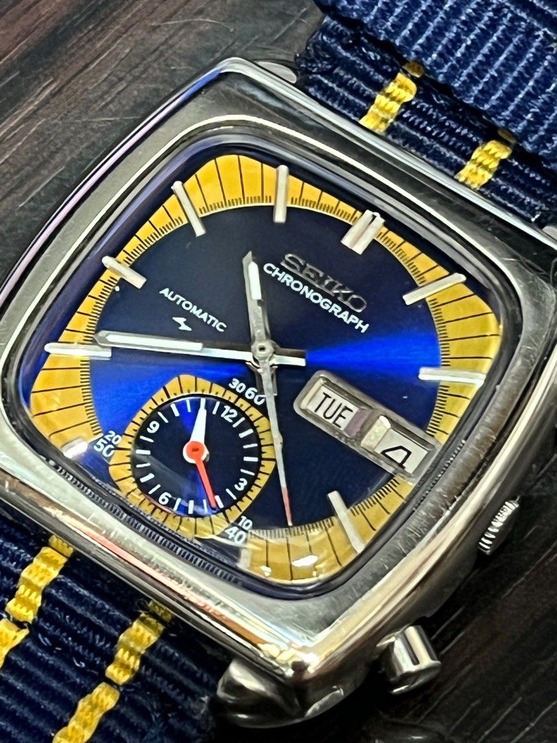 Seiko 7018-5000 Monaco Flyback Racing Vintage Chronograph, Men's ...