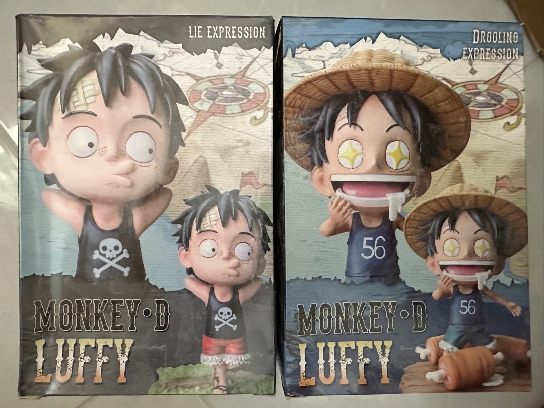 [Set] One Piece Monkey D Luffy Lie & Drooling Expression Figures ...