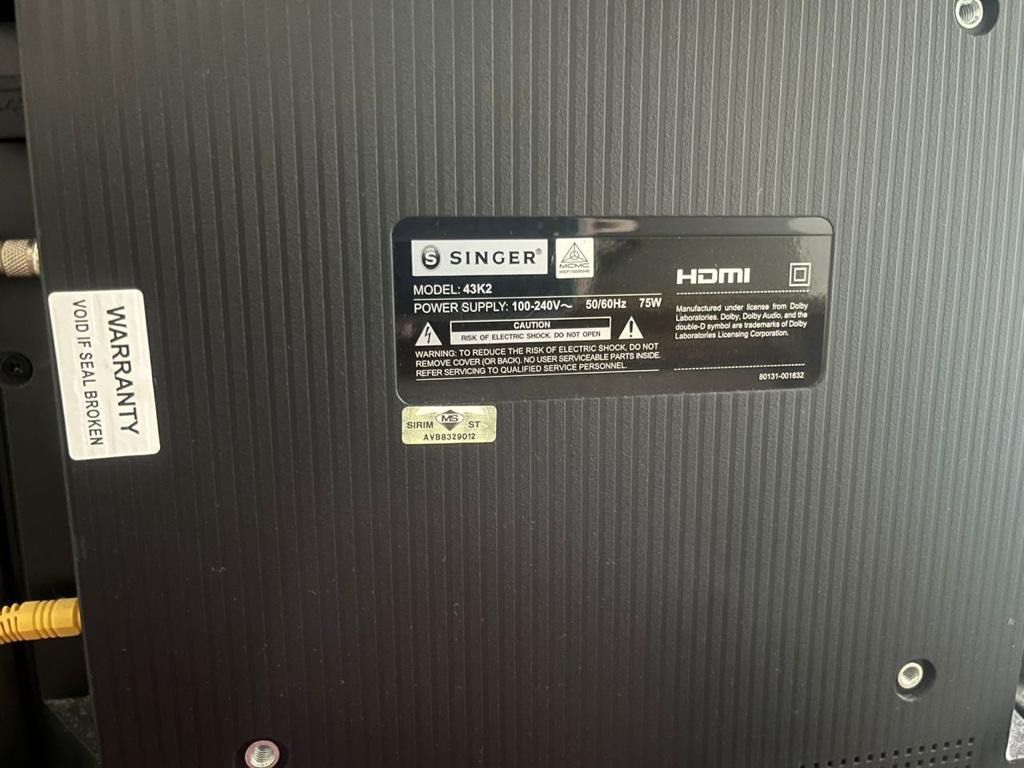 SINGER SMART TV 43INCH, TV & Home Appliances, TV & Entertainment, TV on ...