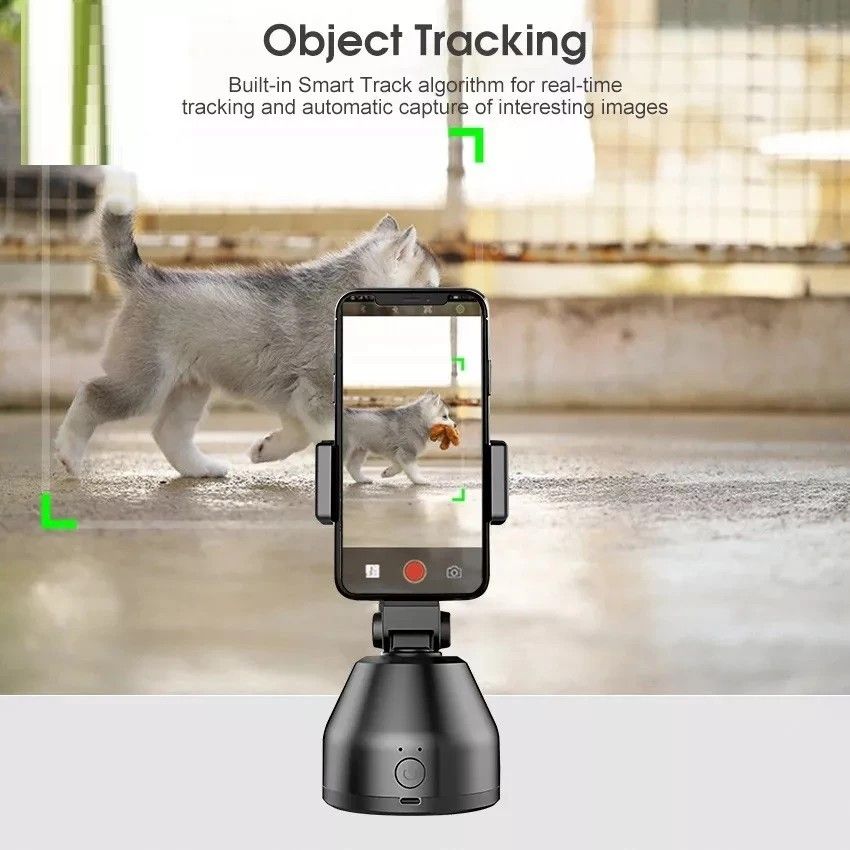 Smart AI 360 Auto Rotation Mobile Phone Holder Face Tracking Tripod ...