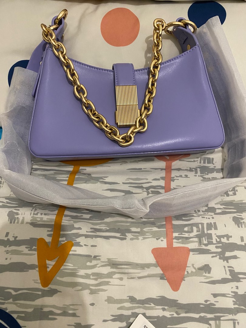 Charles & keith lilac bag, Fesyen Wanita, Tas & Dompet di Carousell