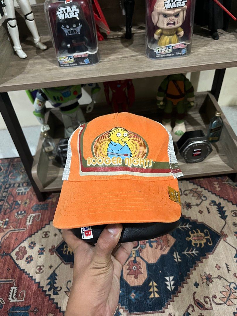 The Simpsons Booger Nights Trucker Cap /Net Cap /Orange and White, Men ...
