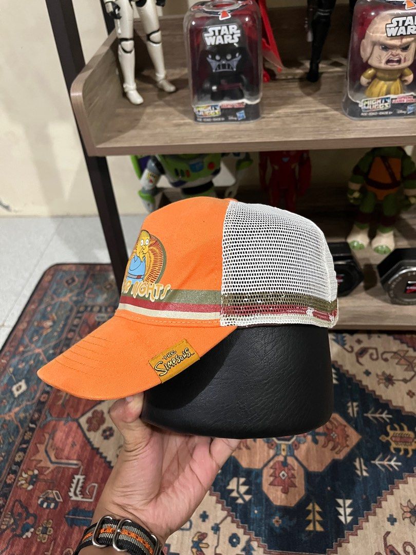 The Simpsons Booger Nights Trucker Cap /Net Cap /Orange and White, Men ...