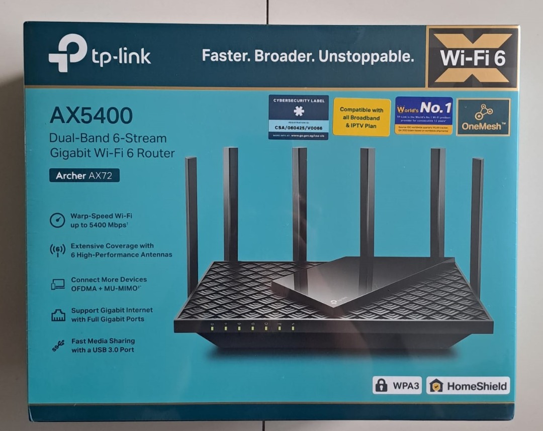 TP-Link AX5400 Dual-Band 6-Stream Gigabit Wi-Fi 6 Router, Computers & Tech, Parts & Accessories ...