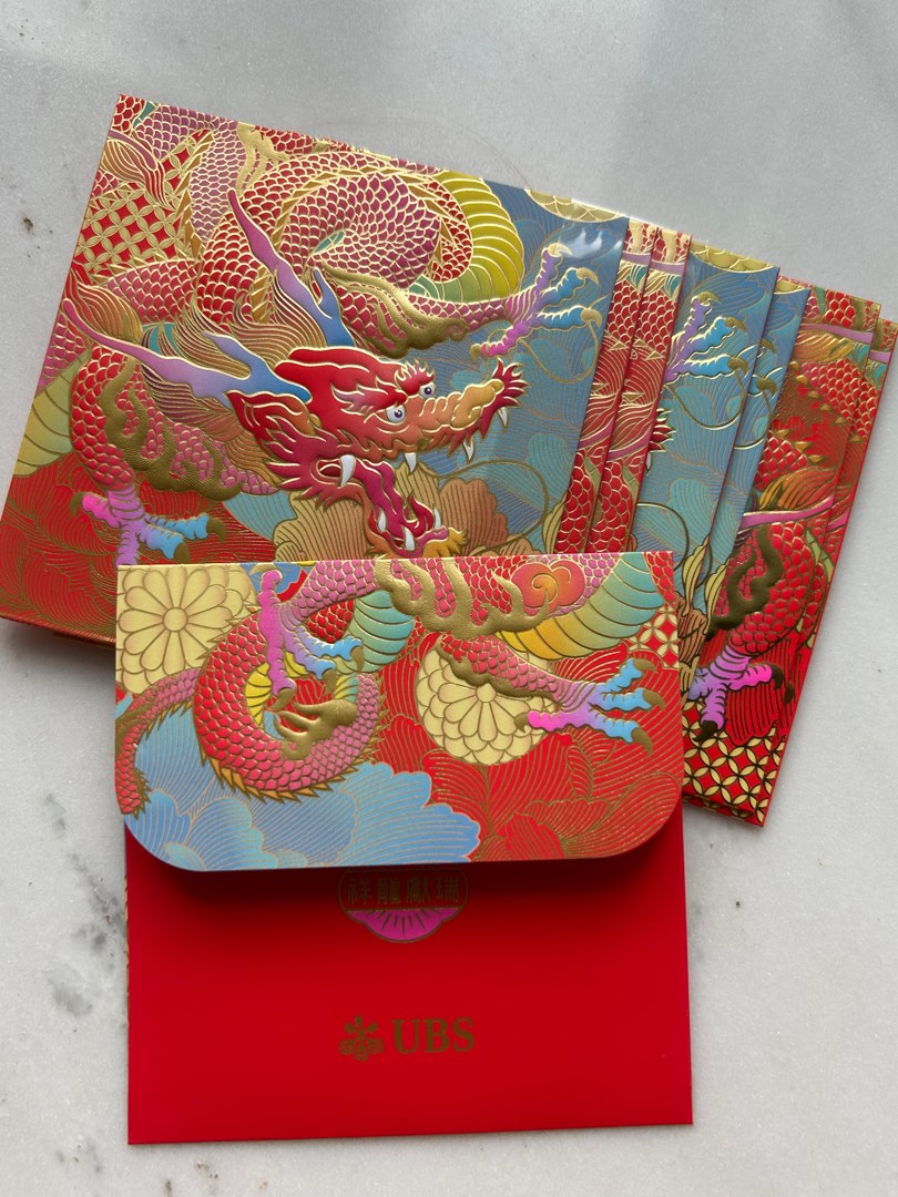 UBS 2024 private Bank Red Packets with Beautiful wallet set , Hobbies ...