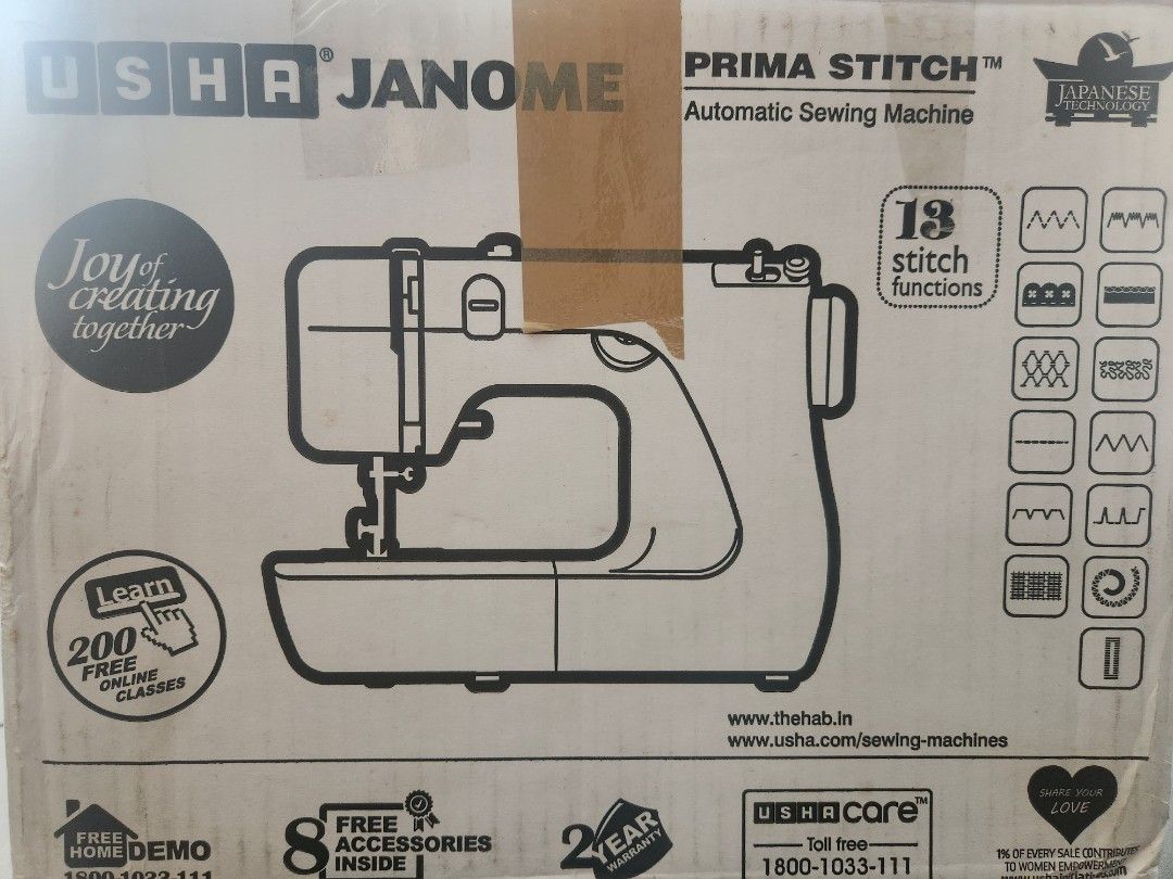 USHA Janome Prima Stitch Electric Sewing Machine., TV & Home Appliances ...