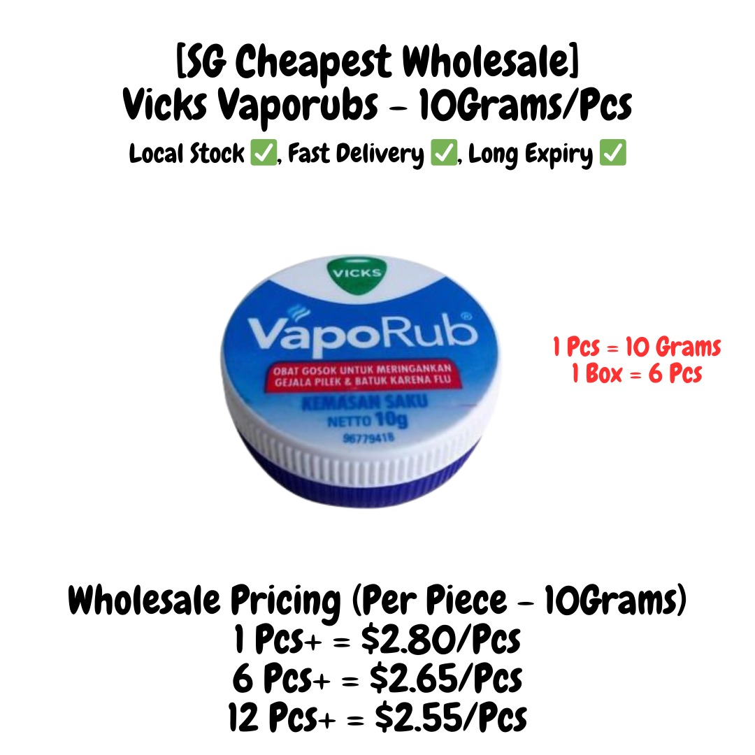 Vicks Vaporubs - 10Grams/Pcs, Beauty & Personal Care, Bath & Body, Body ...