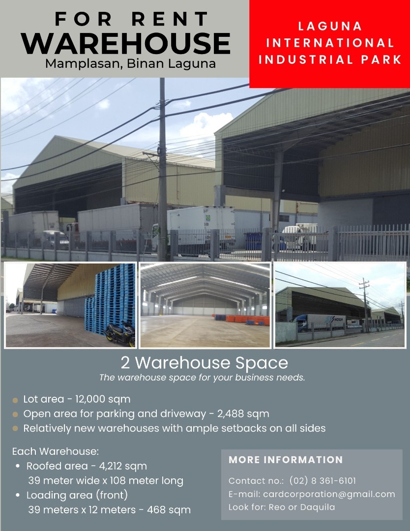 WAREHOUSE FOR RENT - BINAN, LAGUNA, Property, Rentals, Commercial on ...