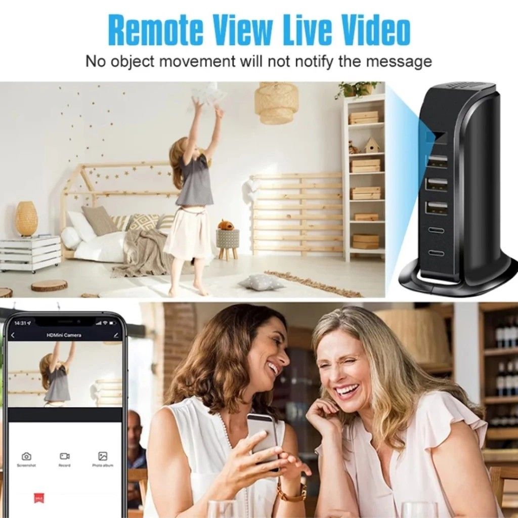 WiFi Camera USB Charger 1080P HD Remote Viewing Surveillance Hidden ...