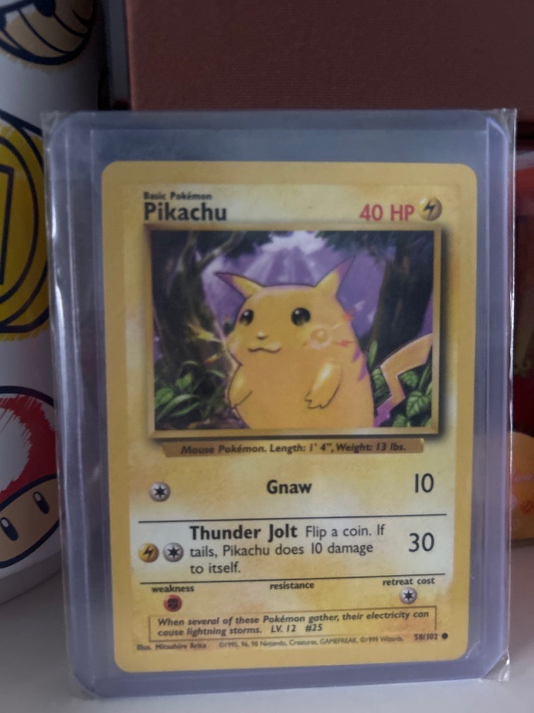 Pikachu 1999 Base Set Unlimited Lightning Cheeks Shadowless, Hobbies ...