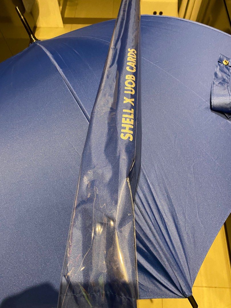 XL UV blue Umbrella (SHELL X UOB CARDS), Hobbies & Toys, Travel ...
